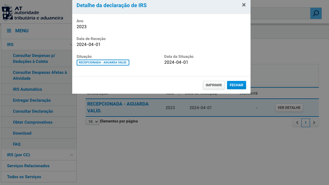 O que significa cada estado da sua declaração de IRS?